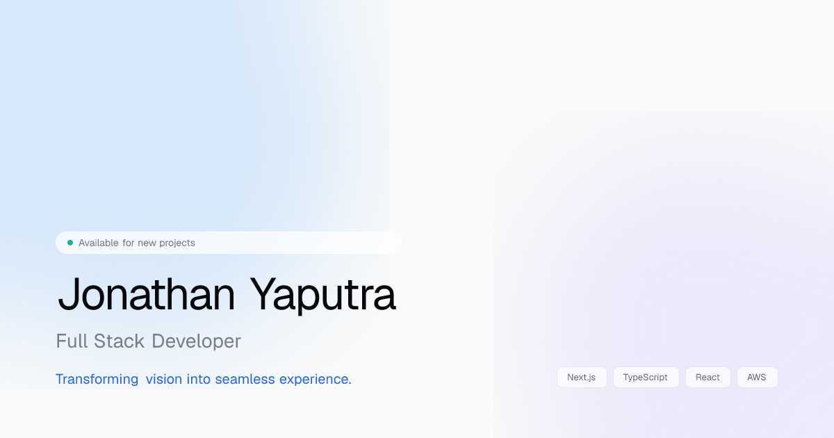 Jonathan Yaputra — Full Stack Developer